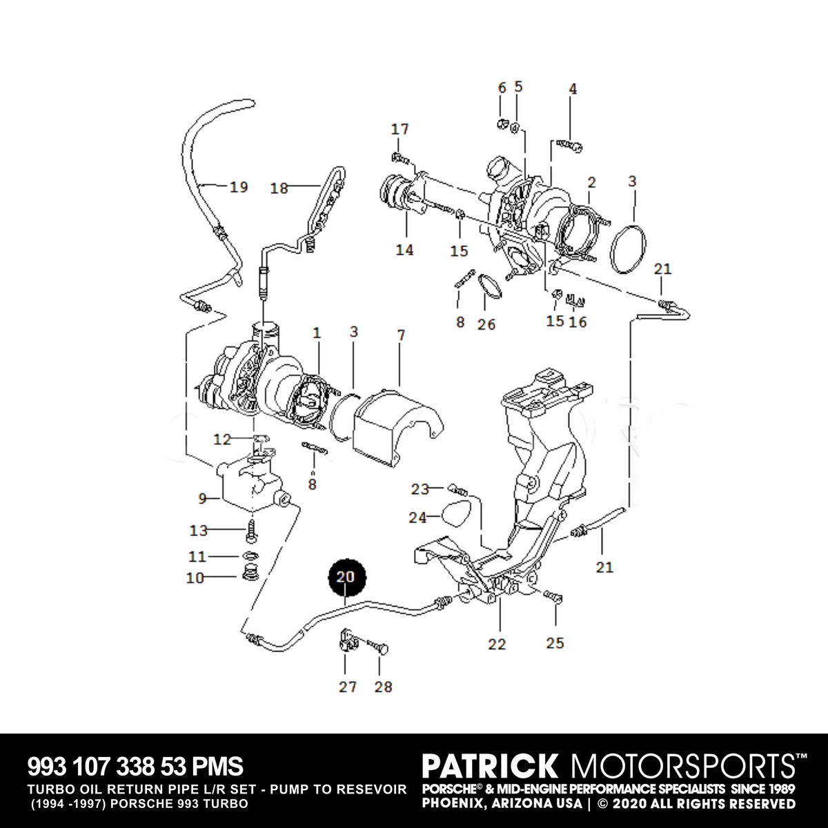 NEW STOCK! 993 Turbo Oil Return Pipe Set - Left & Right Sides (TUR 993 ...