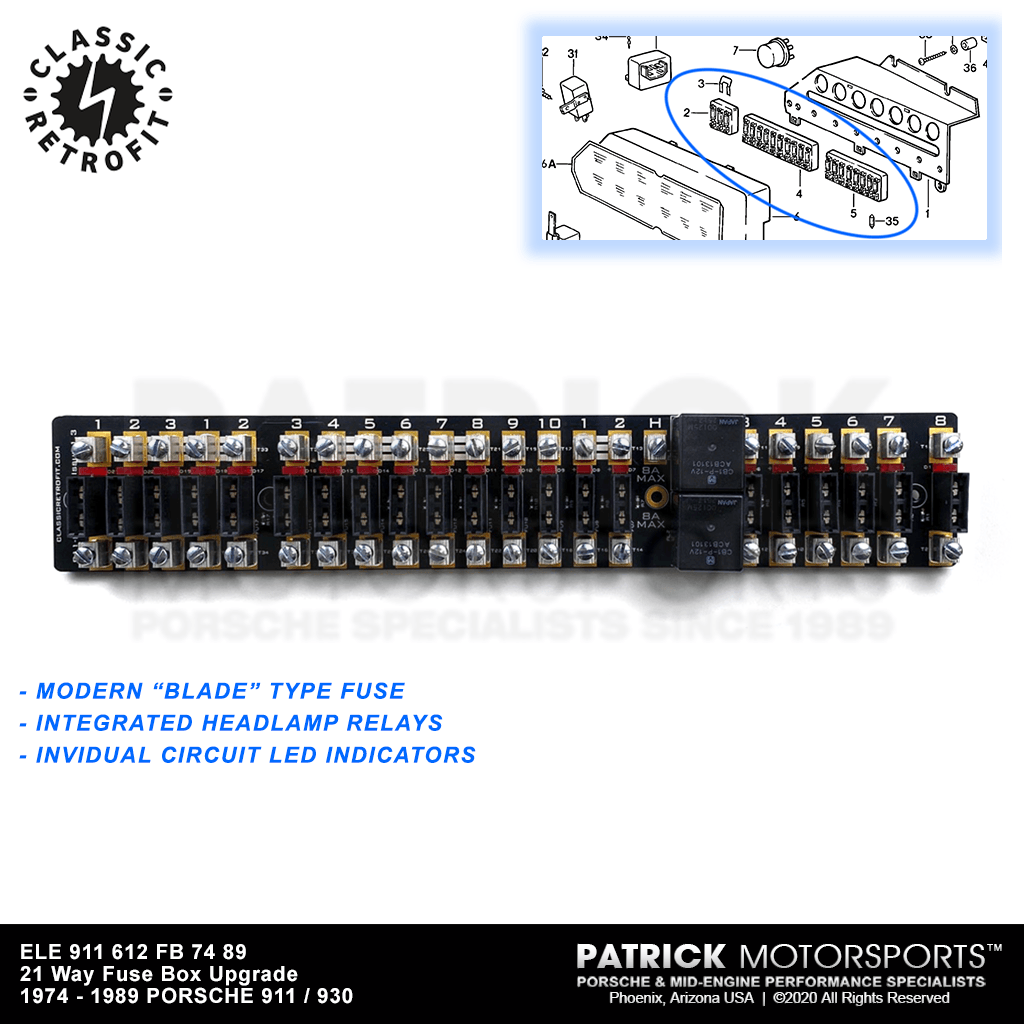 Fuse Box Upgrade Kit For 1974-1989 Porsche 911 And 930 Turbo (ELE 911 ...