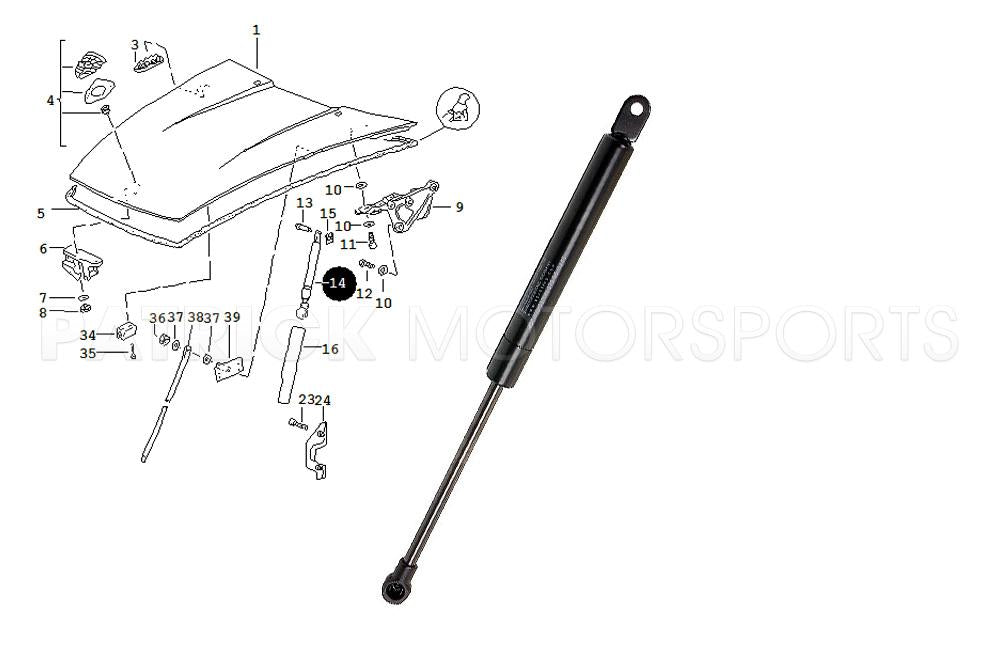 Porsche 964 / 993 Front Hood Strut (BOD 993 511 331 00 STA) – PATRICK ...