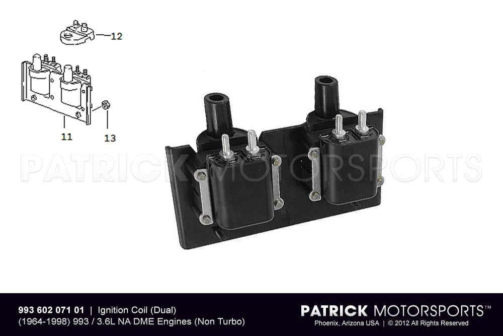 Ignition Coil Set (Dual) (1994 - 1997) Porsche 993 Carrera 3.6L DME (I ...