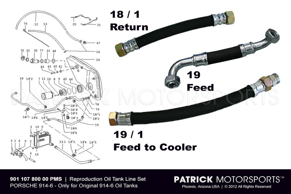 914-6 Oil Line Set For Original Factory 914-6 Oil Tanks (OIL 901 107 7 ...